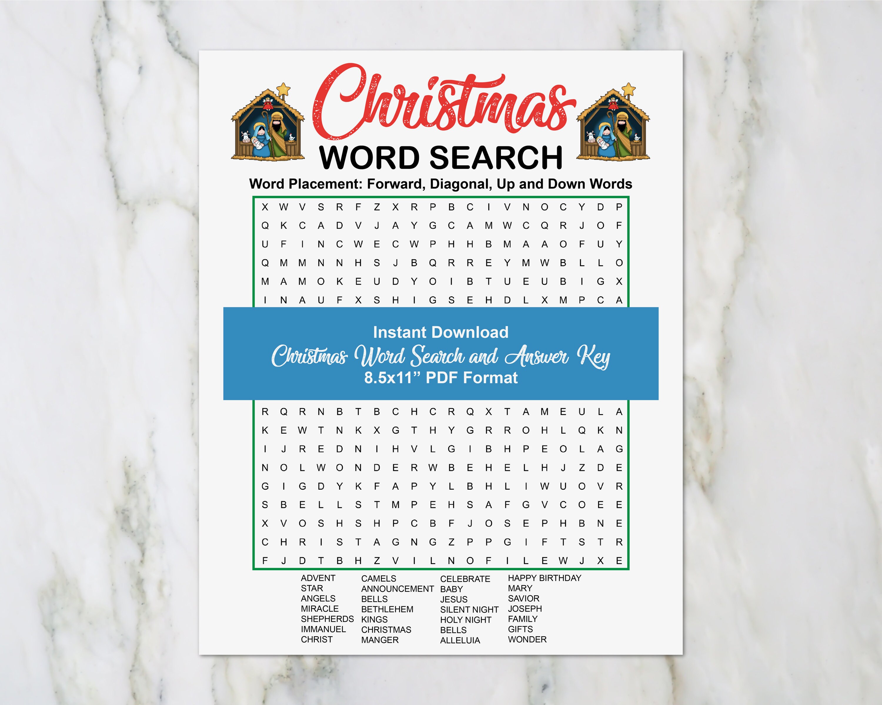 Christmas Word Search Jesus