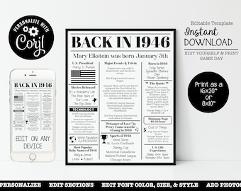 Back in 1946 Poster - Etsy Canada