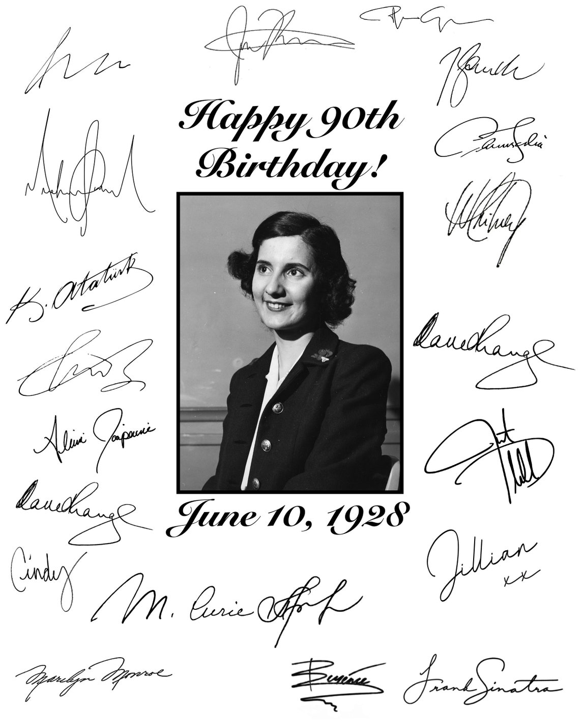 Personalized Birthday Signature Any Age Digital File | Etsy