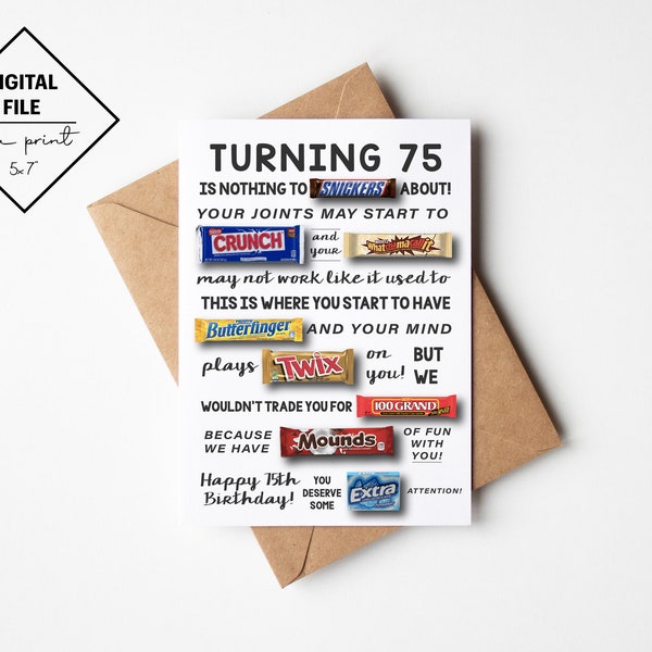 Funny 75th Birthday Cards - Etsy
