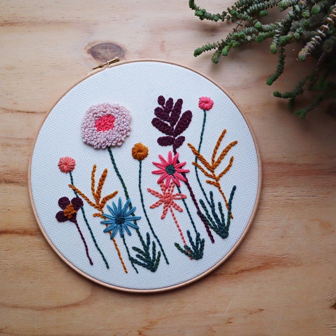 XL Punch Needle Kit With Flower Pattern - Lavor Needle - Crafting Kit ...