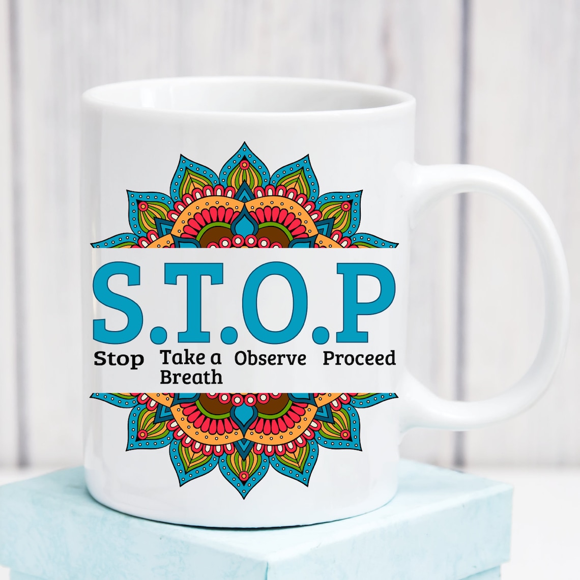 Mindfulness Gift Mantra Mandala Meditation Mug Yoga Gift | Etsy