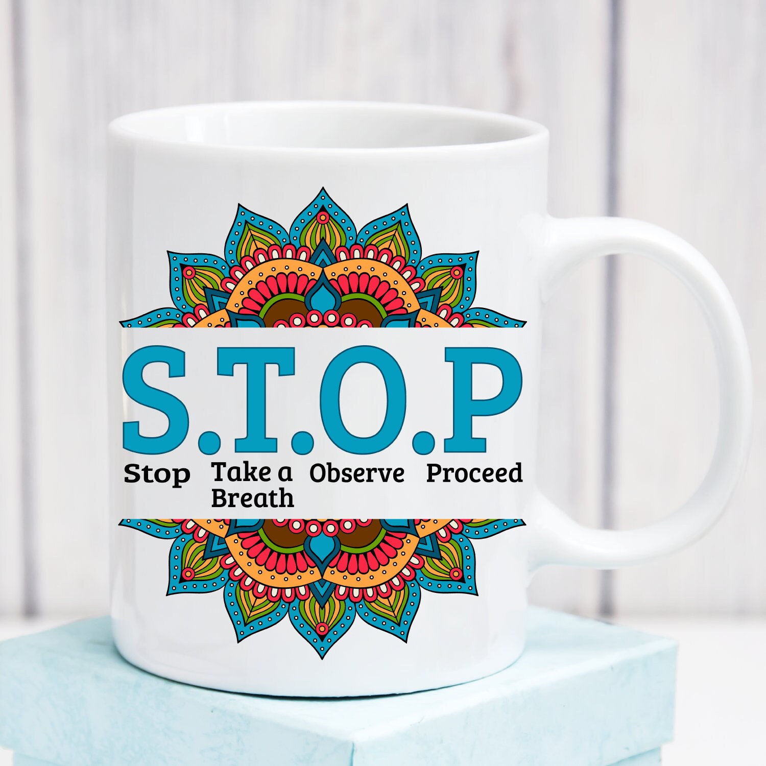 Mindfulness Gift Mantra Mandala Meditation Mug Yoga Gift | Etsy