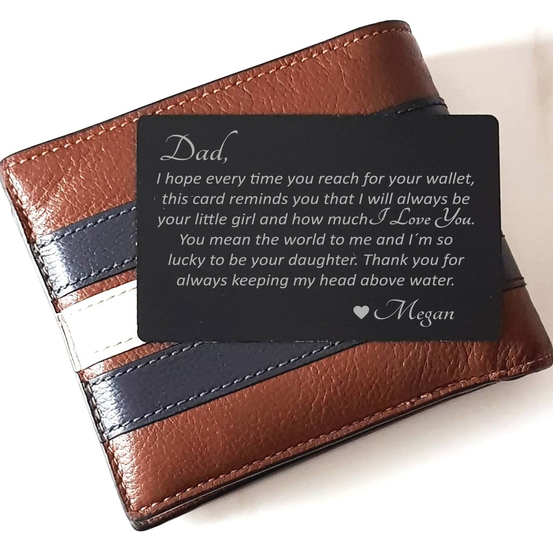 Dad Wallet Card From Daughter Personalize Metal Wallet Card - Etsy