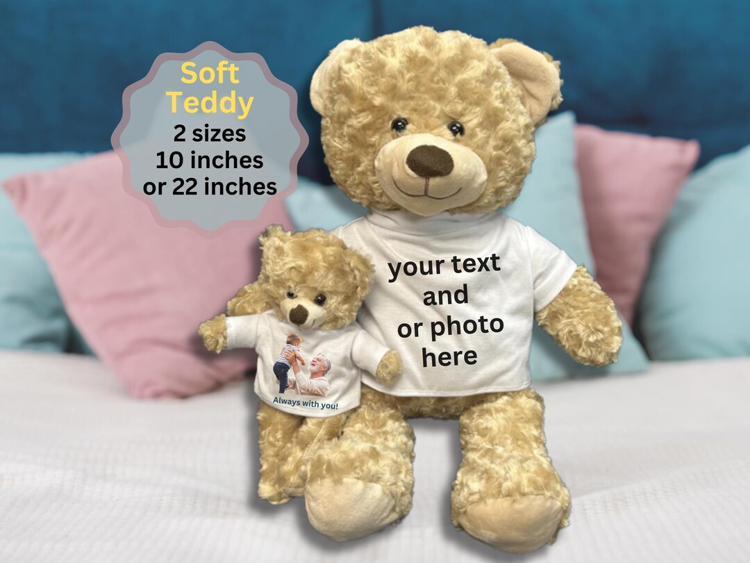 Custom Teddy Bear, Personalized Custom Plush Stuffed Bear,any Photo Any ...