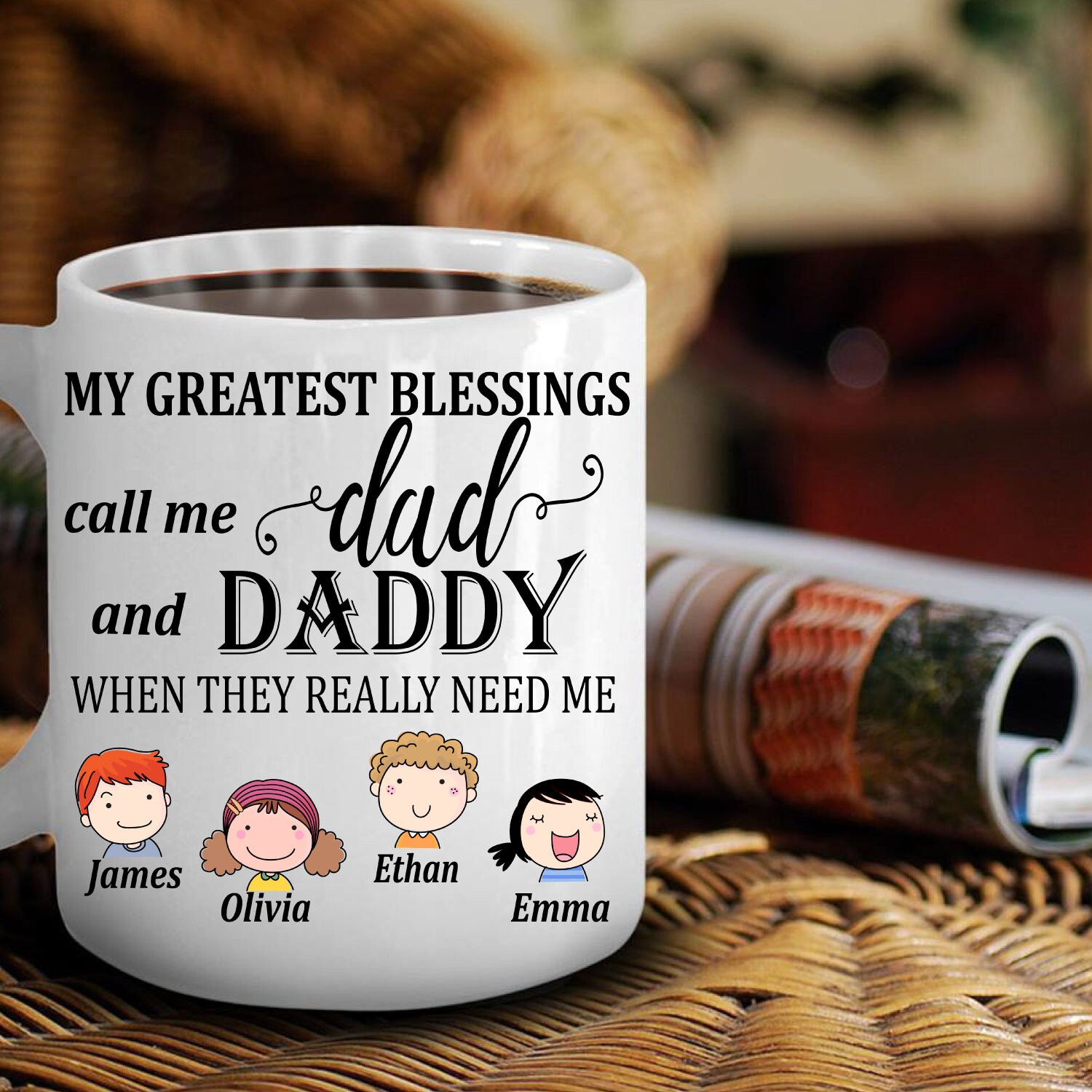 Custome Made Mugs Fun Dad Gifts From Sons Dad Coffer Mugs | Etsy