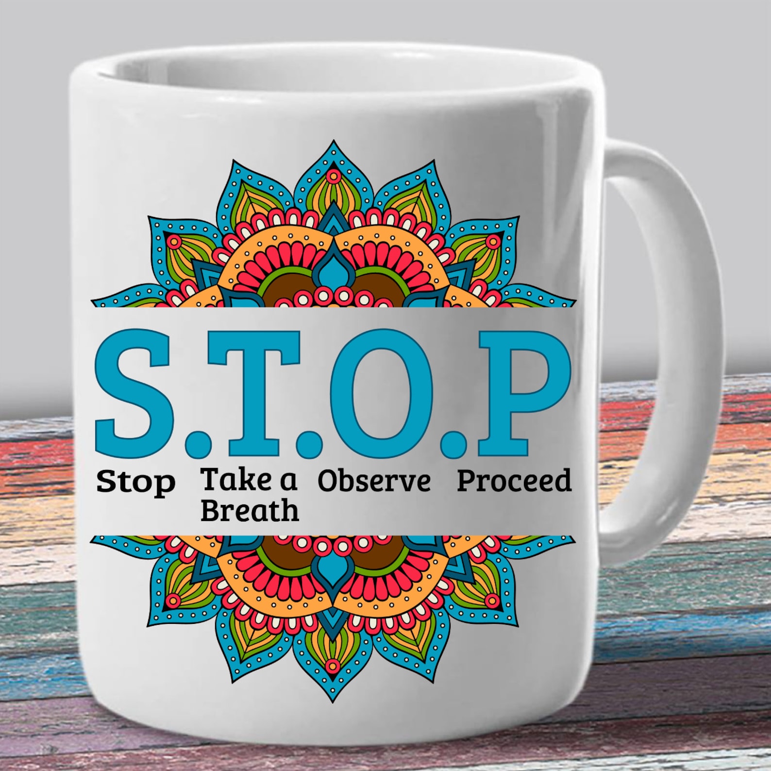 Mindfulness Gift Mantra Mandala Meditation Mug Yoga Gift | Etsy