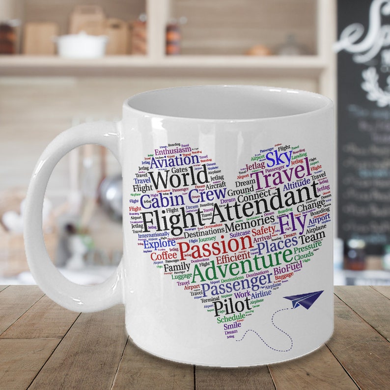 Flight Attendant Gifts Words Heart Mug Flight Crew Friend - Etsy