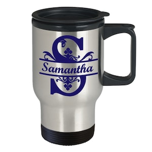 Custom Travel Mug - Personalized Monogram Initial Name - Personalized ...