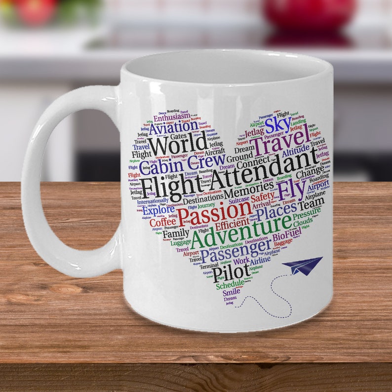 Flight Attendant Gifts Words Heart Mug Flight Crew Friend - Etsy