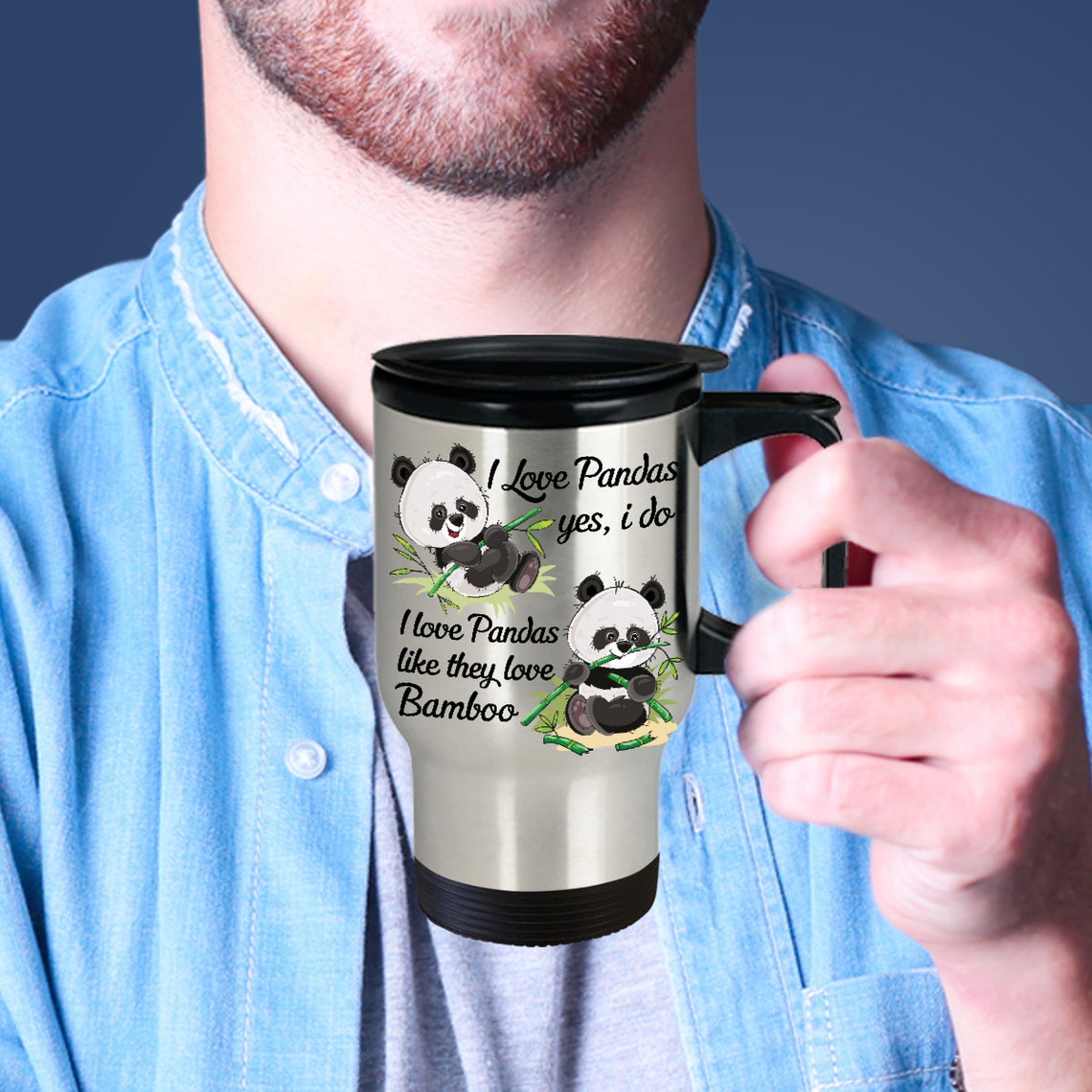 Cute Panda Gift I Love Pandas Travel Mug Friend Birthday | Etsy