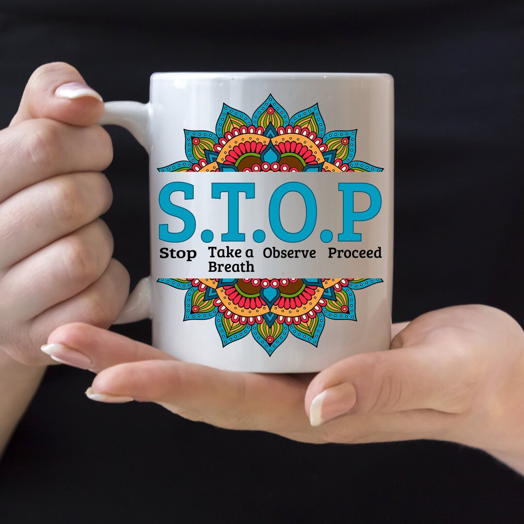 Mindfulness Gift Mantra Mandala Meditation Mug Yoga Gift Inspirational ...