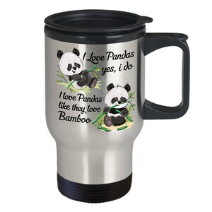 Cute Panda Gift I Love Pandas Travel Mug Friend Birthday Christmas Bear ...