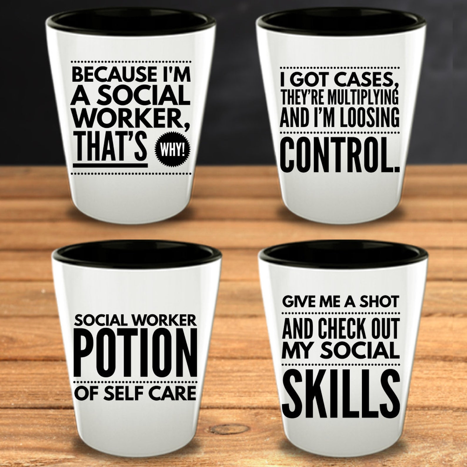 Social Worker Gift Social Work Funny Shot Glasses Graduation - Etsy