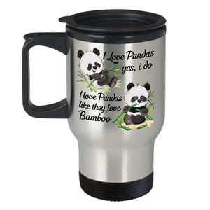 Cute Panda Gift I Love Pandas Travel Mug Friend Birthday Christmas Bear ...