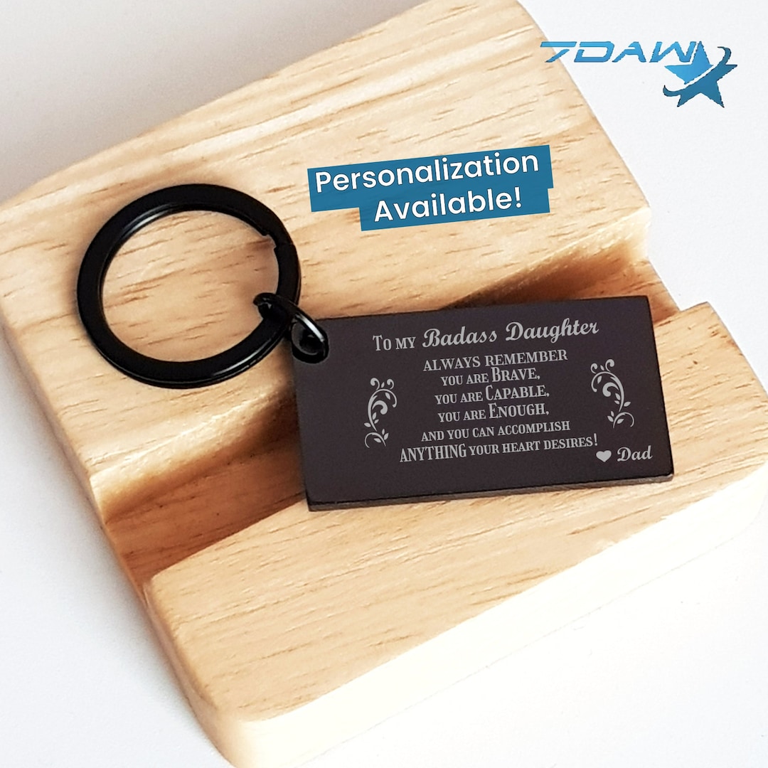 Badass Daughter Keychain, From Dad, Badass Daughter Gifts Always ...