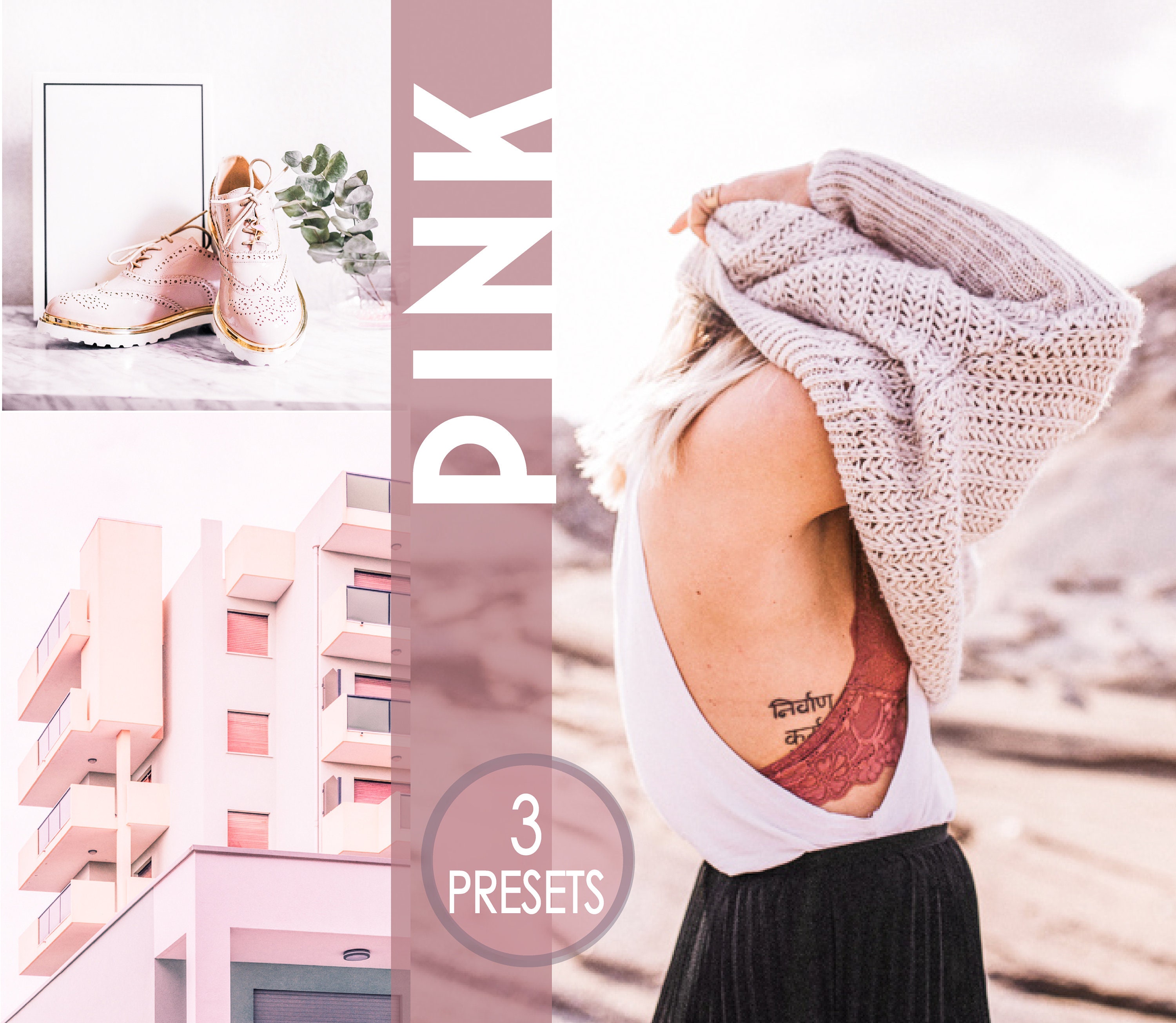 3 PINK Presets soft blush mobile lightroom presets iphone | Etsy