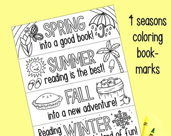 Four Seasons Bookmarks Printable Set, Ladies of the Seasons, Book Lover ...