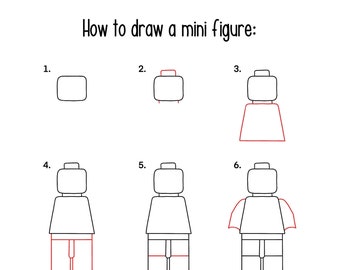 how to draw a lego girl step by step