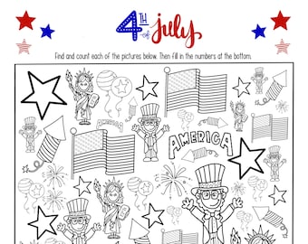 4th of July I Spy Activity, 4th of July Printable Activity for Kids ...