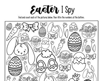 Religious Easter Search & Color Doodles I SPY Printable Counting Page ...
