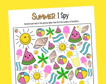 Summer I Spy | Summer Break I Spy | Kids Activity | Printable Kids ...
