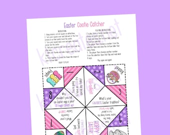 EASTER BUNNY Fortune Teller Origami Easter Cookie Catcher SOME Bunny ...
