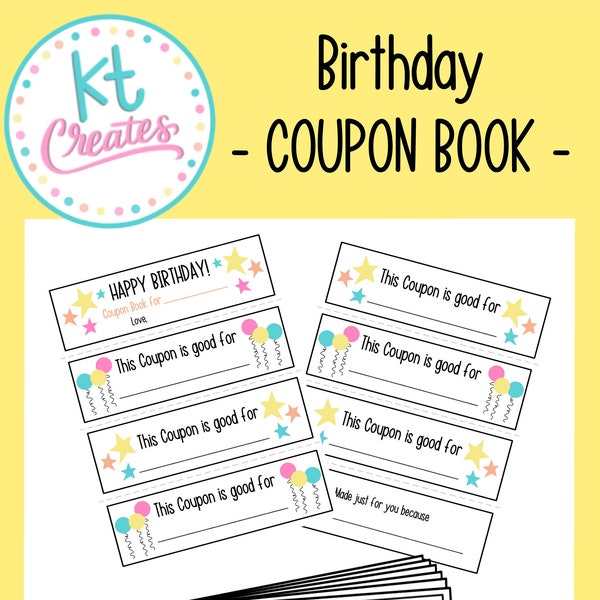 Birthday Coupon Book - Etsy