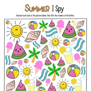 Summer I Spy Printable - Etsy