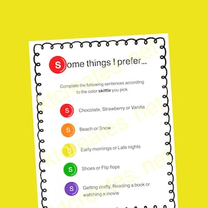 Skittles Get to Know You - Etsy