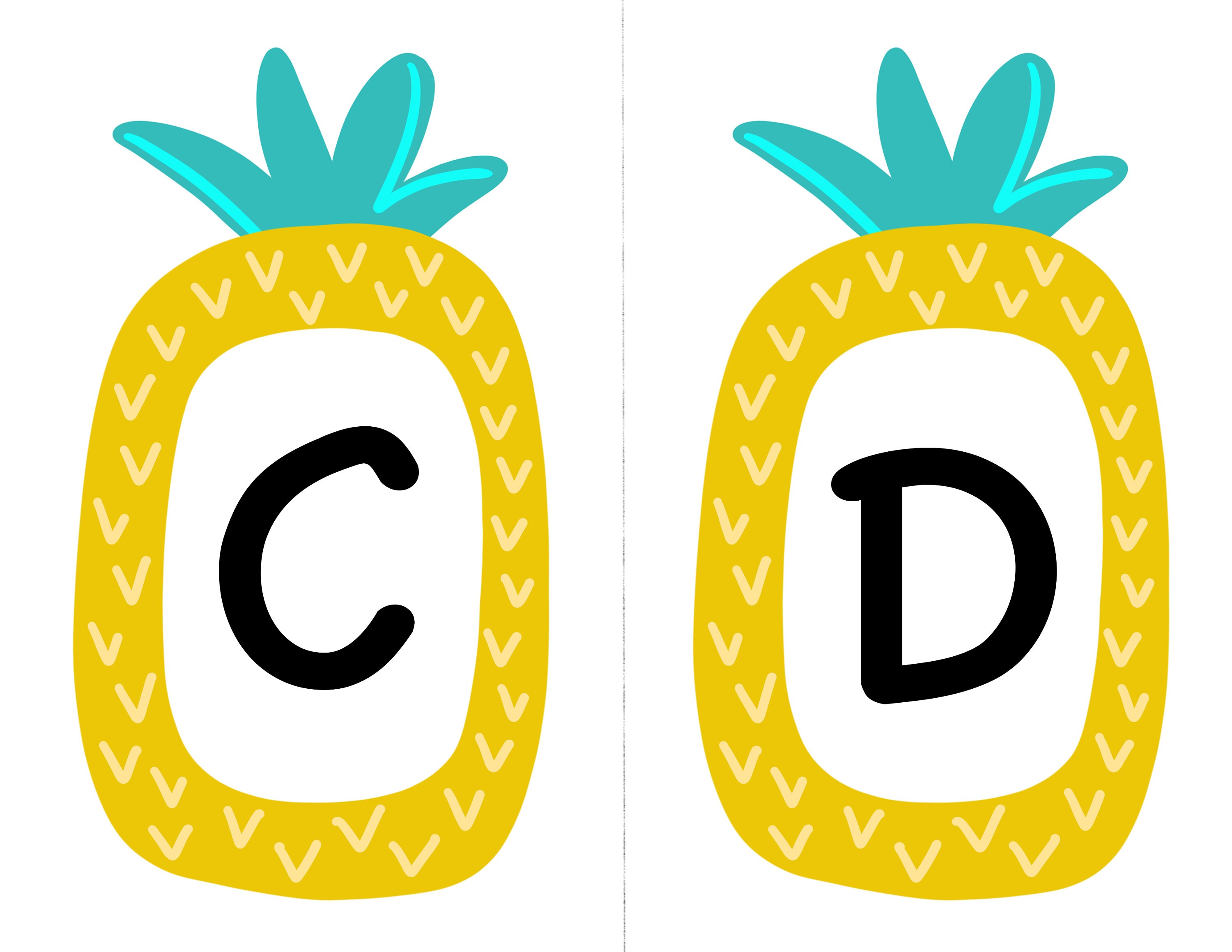 Pineapple Letter Banner: Printable Party Decor (PDF Pattern) - Etsy
