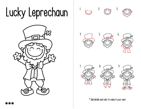 How to Draw a Leprechaun Printable | Etsy