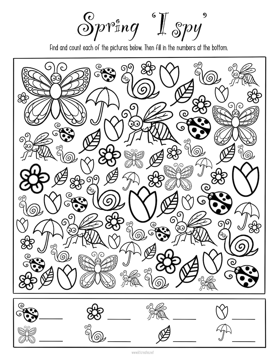 Spring- I Spy Activity - Etsy