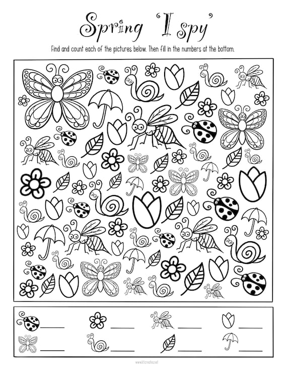 Spring I Spy Activity | Etsy