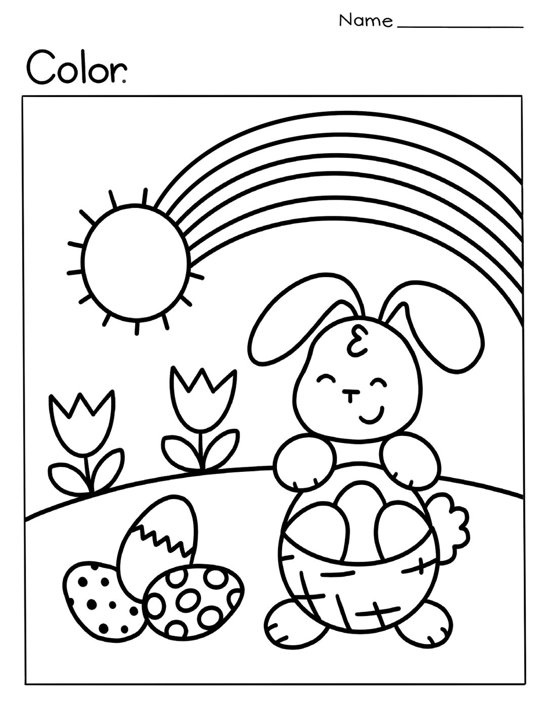 Easter/spring Coloring Page - Etsy