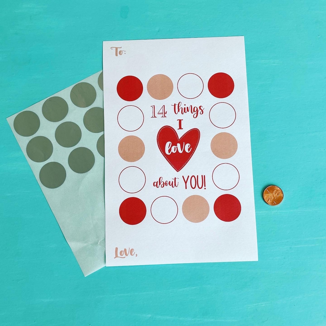 Valentine’s Day Printable Scratch Card Valentines - Etsy