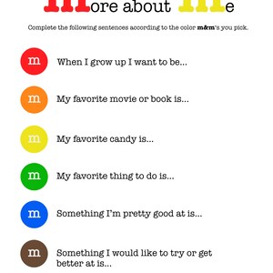 M&M Get to Know You Activity/game - Etsy