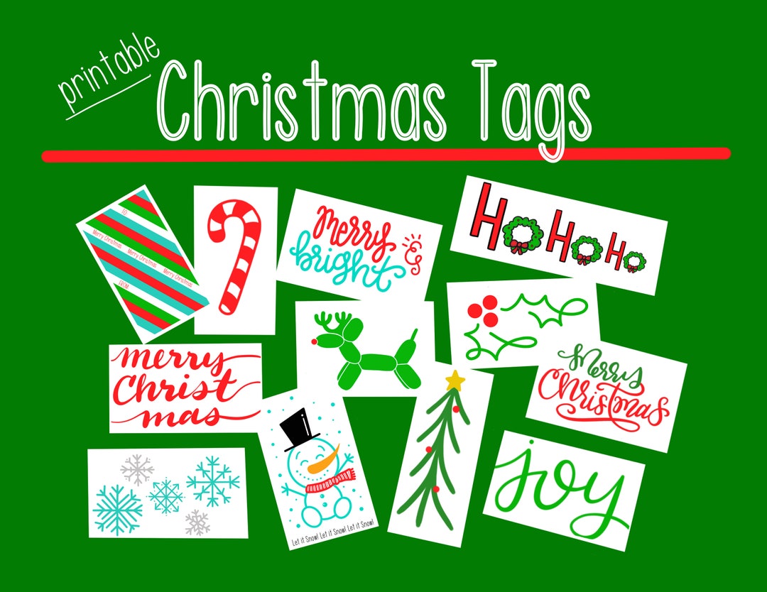 Printable, Unlimited, Traditional Christmas Gift Tags - Etsy
