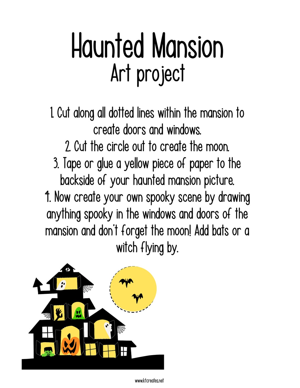 Halloween Haunted Mansion Kids Craft-printable | Etsy