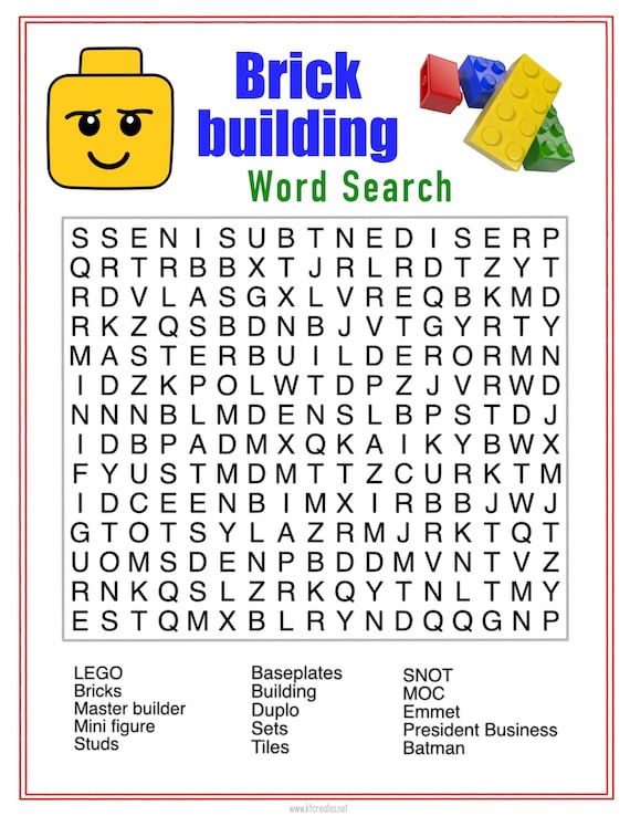 Brick Building Wordsearch | Etsy