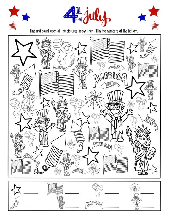 4th of July I Spy Activity - Etsy