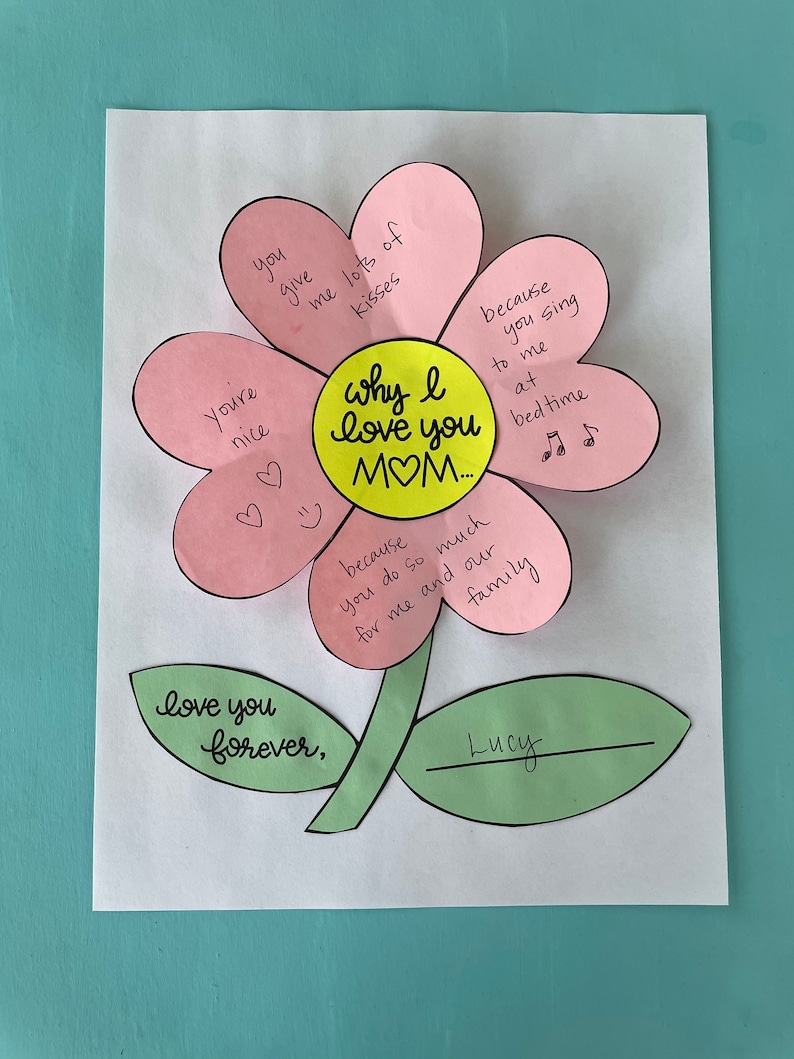Mother’s Day Flower Card Craft - Etsy