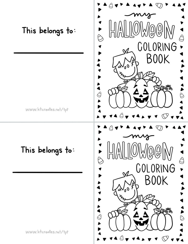 Mini Halloween Coloring Book- 13 Different Pages to Color, Including ...