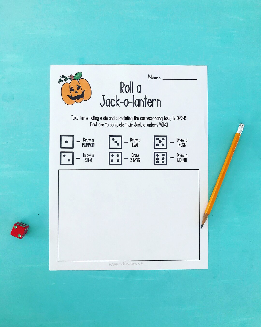 Roll a Jack O Lantern Kids Printable Halloween Game - Etsy