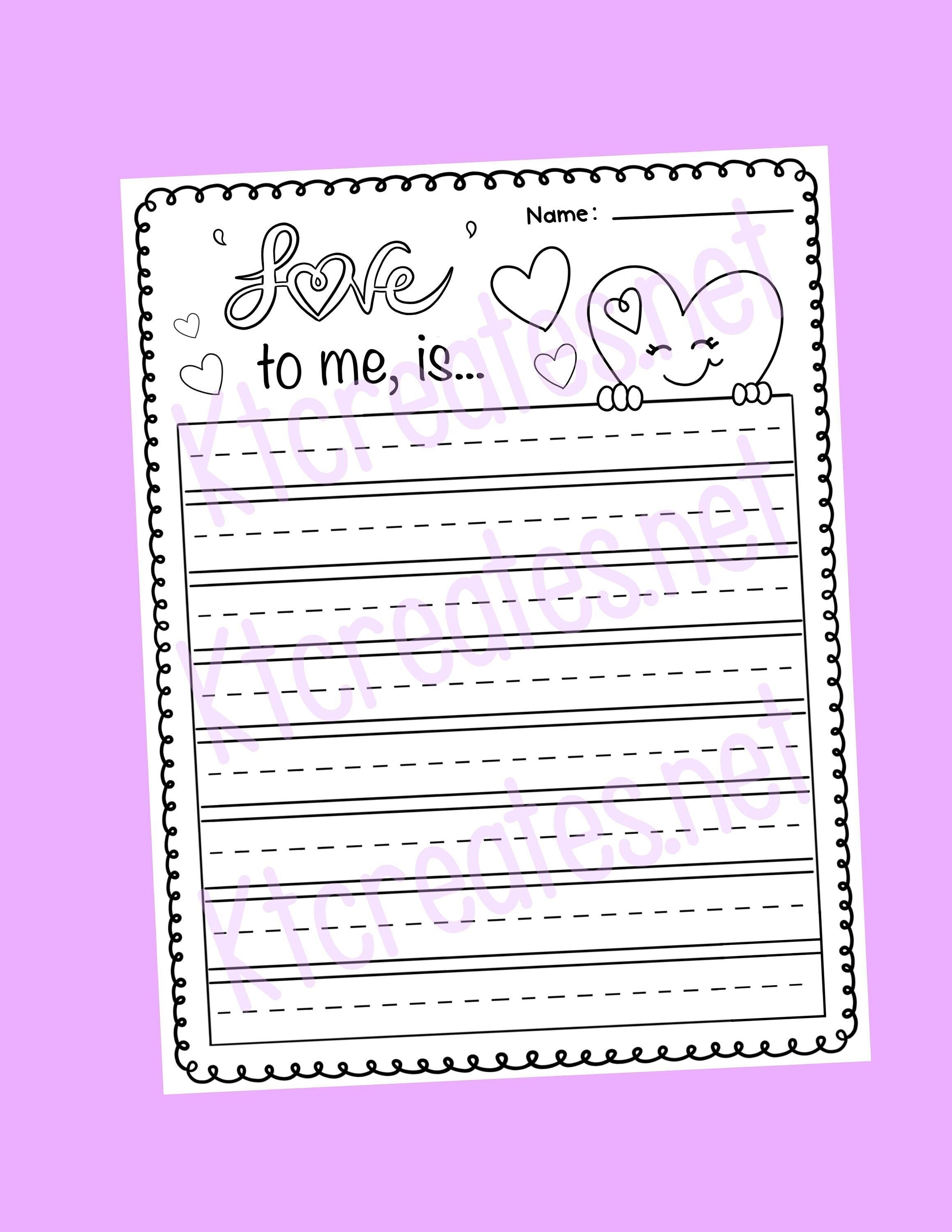 Valentine’s Day Printable Writing Prompt - Etsy