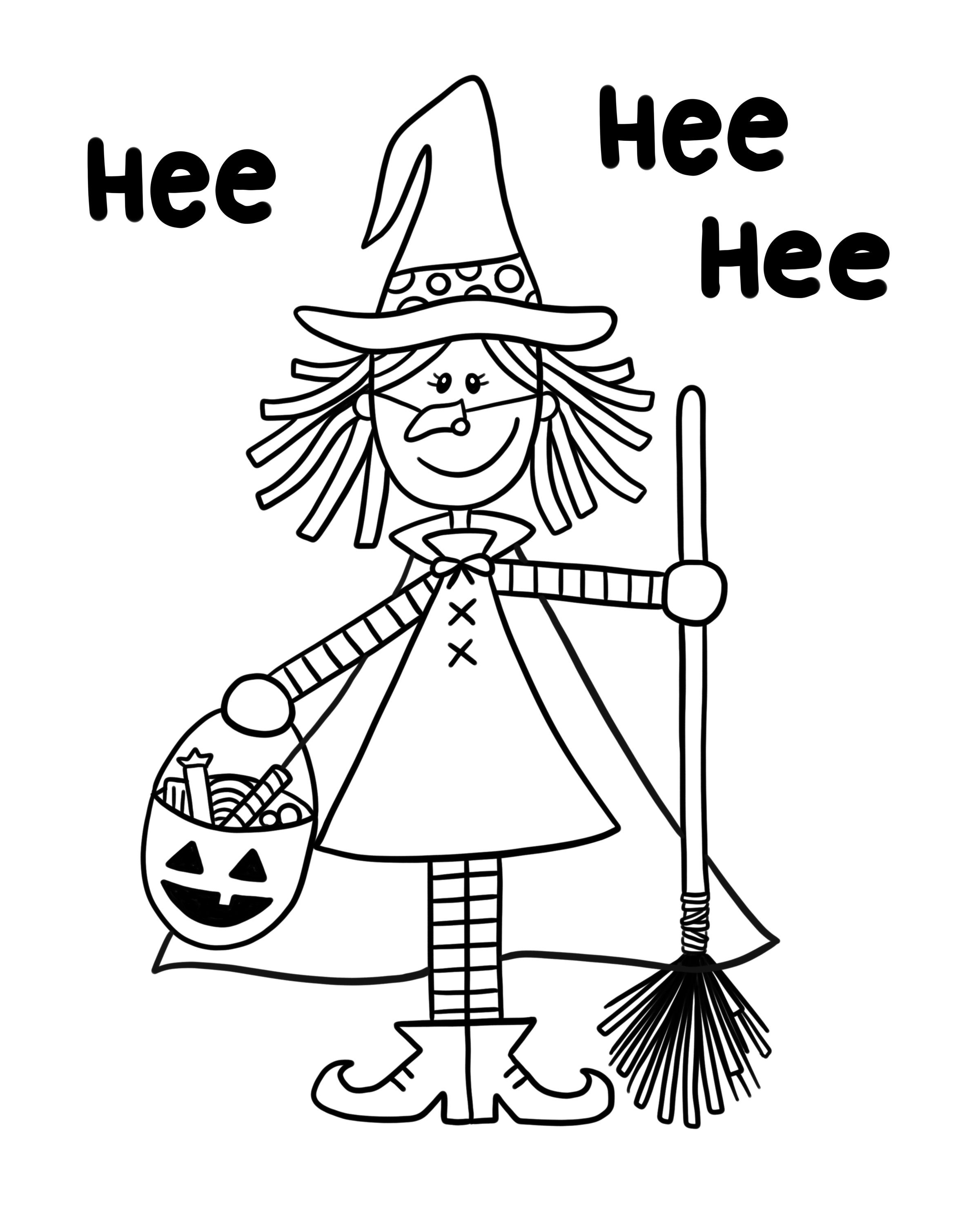 Halloween Coloring Pages-set of 12! - Etsy