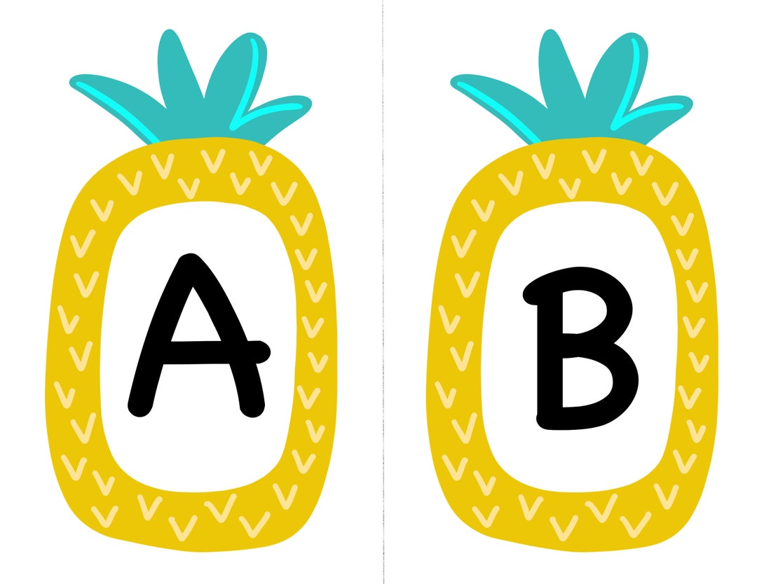 Pineapple Letter Banner: Printable Party Decor (PDF Pattern) - Etsy