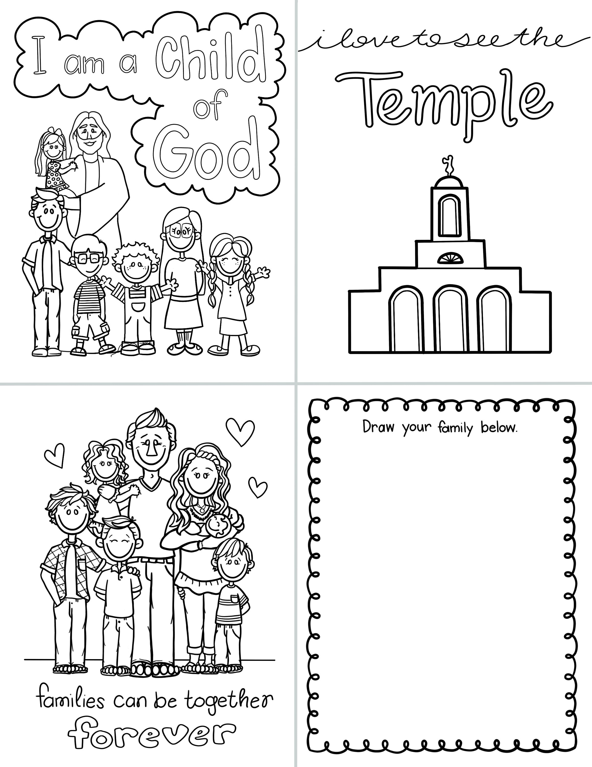 Mini LDS Coloring Book quarter Page Size 20 Pages - Etsy