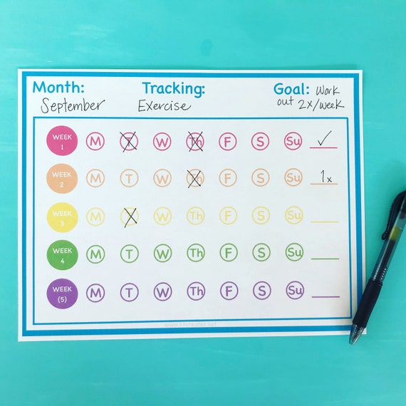 Monthly Tracker Chart - Etsy