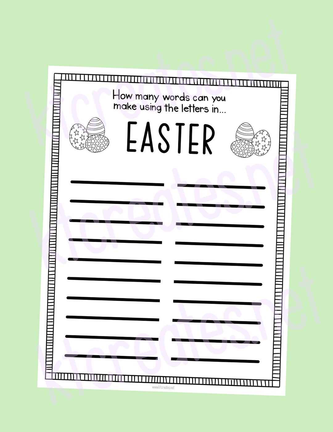Easter Word Play Activity - Etsy